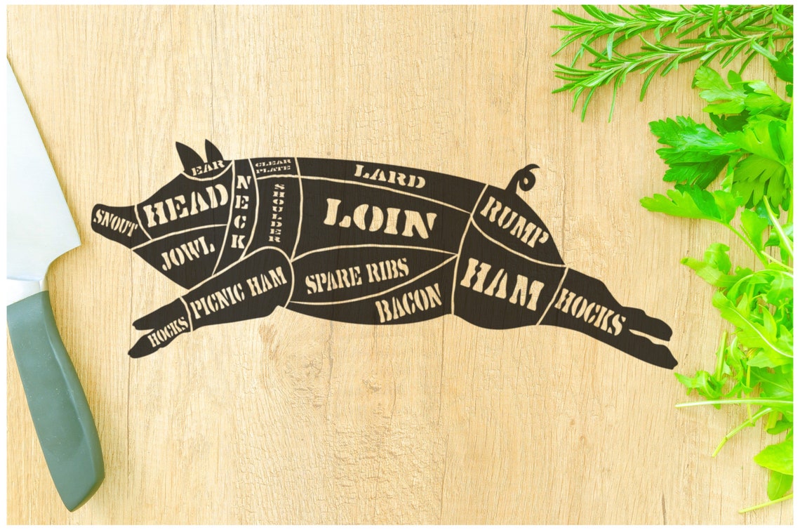 Pork Cuts of Meat Chart Sign SVG, Pig SVG, Bbq PNG, Pig Chart Griling ...
