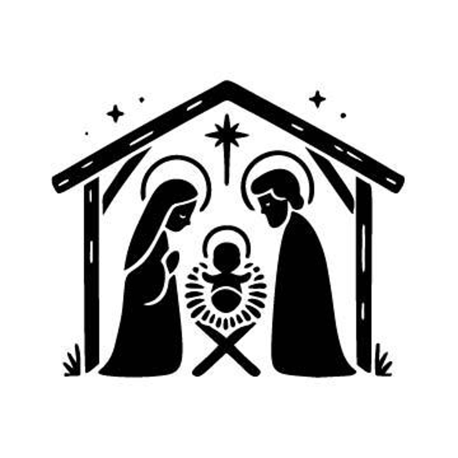 Beautiful Nativity Scene SVG Files, Perfect for Holiday Crafting, DIY ...