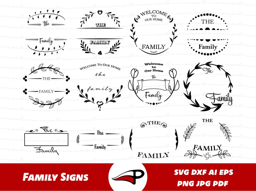 Family Sign SVG Bundle, Family Monogram PNG Files, Last Name Hanging ...