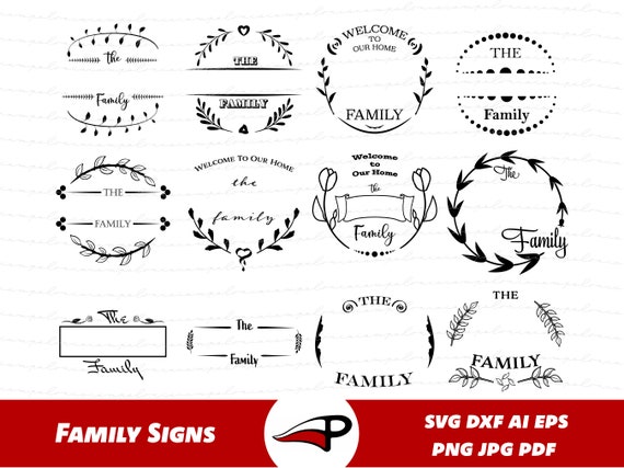 Family Sign SVG Bundle Family Monogram PNG Files Last Name | Etsy
