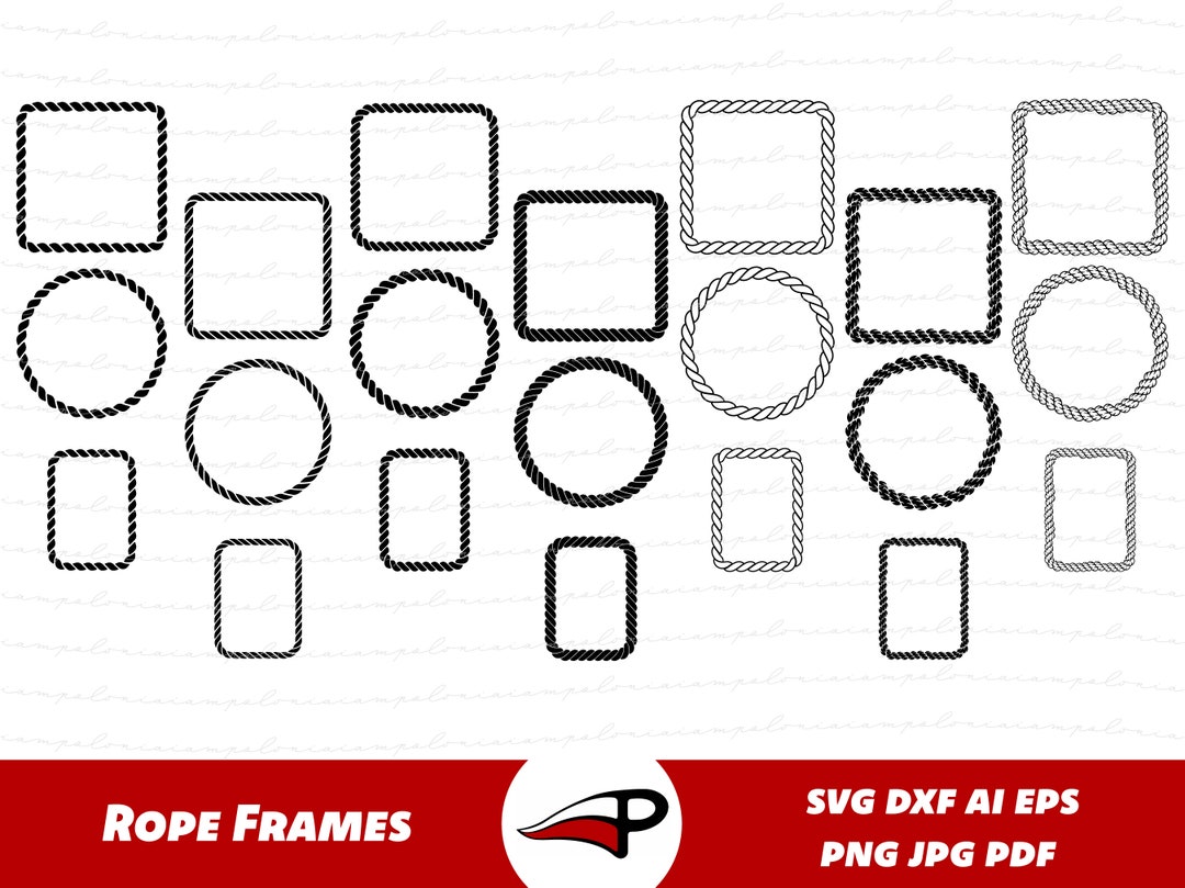 Rope Frame Svg, Nautical Border Png Bundle, Circle Monogram Svg, Rope ...