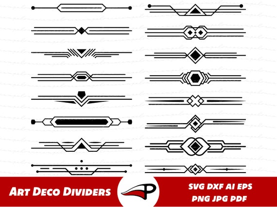 Art Deco Dividers SVG Bundle Art Deco Borders PNG Pack | Etsy UK