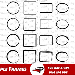 Simple Frames SVG, Plain Borders for Crafts PNG, Easy DIY Frames, Laser ...