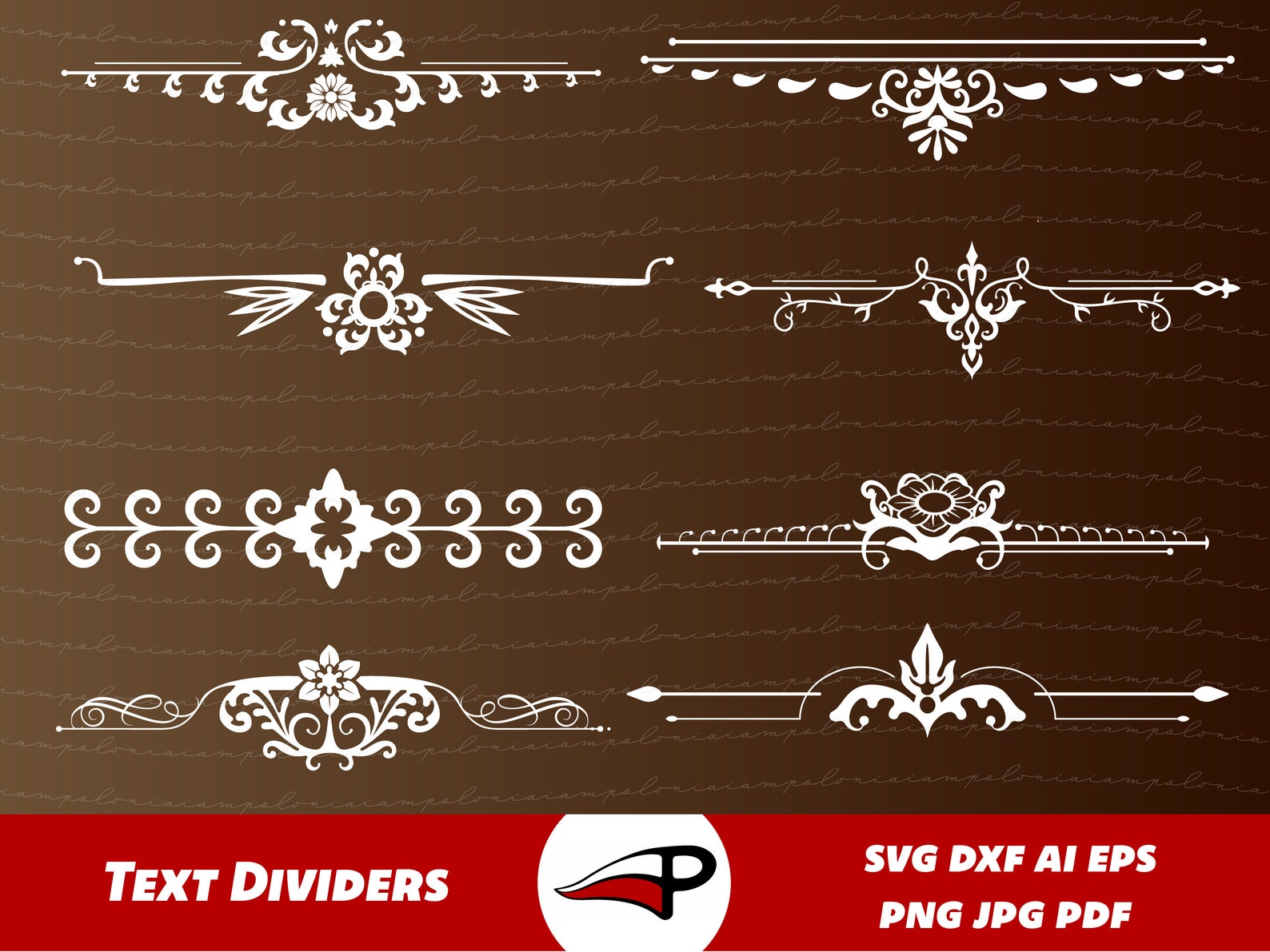 Elegant Text Dividers SVG Wedding Invitation Decor Png DIY - Etsy