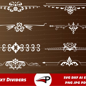 Elegant Text Dividers SVG, Wedding Invitation Decor Png, DIY Fancy ...