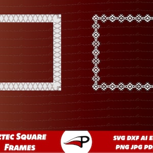 Aztec Inspired Square Pattern SVG, Tribal Rectangle Border PNG, Native ...