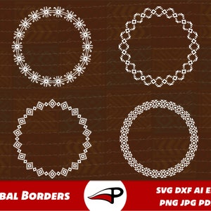 Tribal Circle Border SVG, Aztec Inspired Pattern PNG, Native Border ...