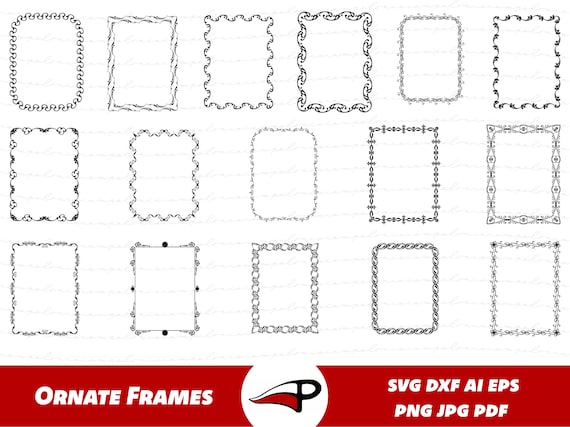 Decorative Frames SVG Bundle Ornate Borders PNG Set Picture | Etsy