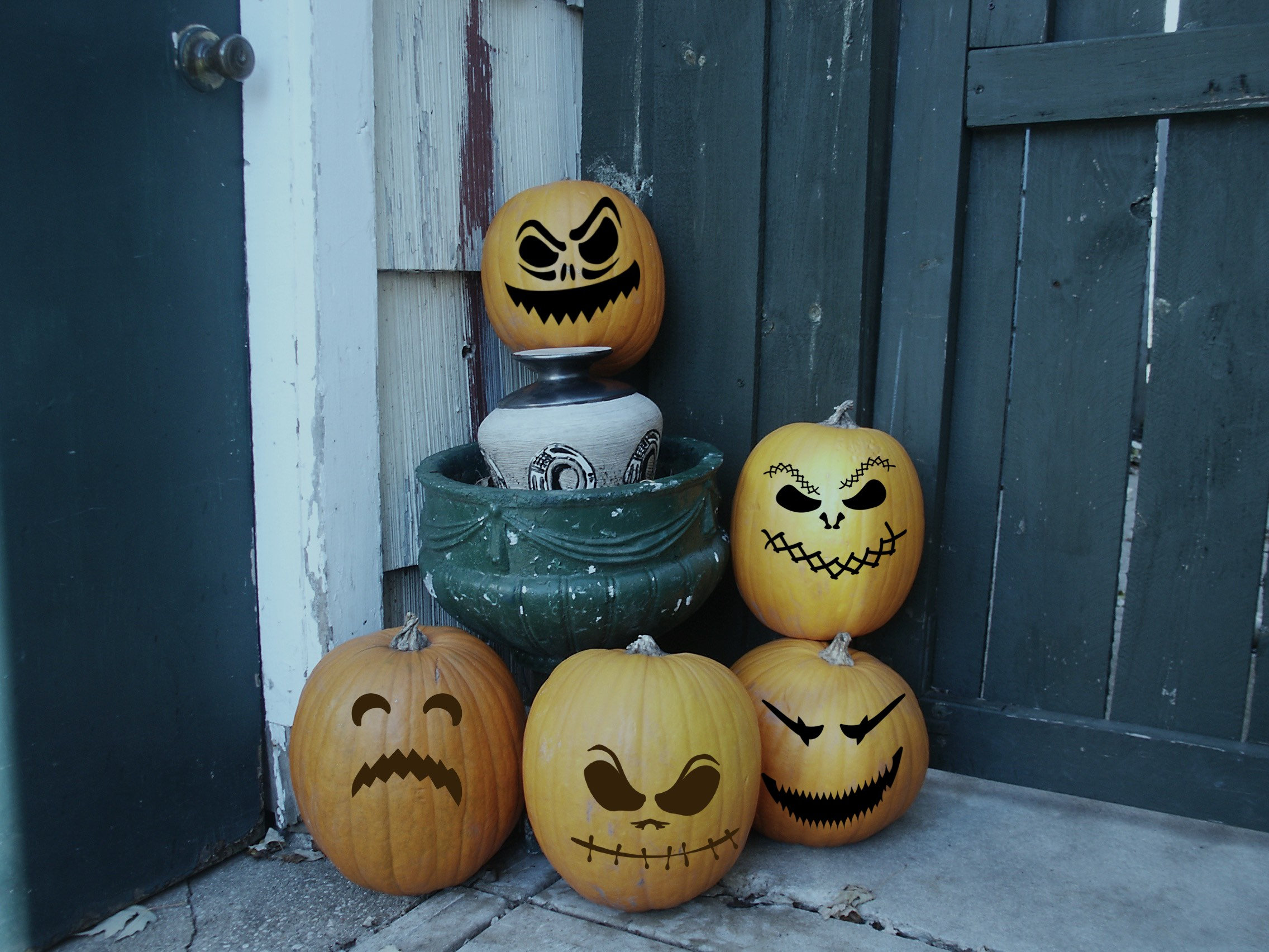 Halloween Faces Bundle, Scary Faces SVG, Jack O Lantern PNG, Cute Ghost ...