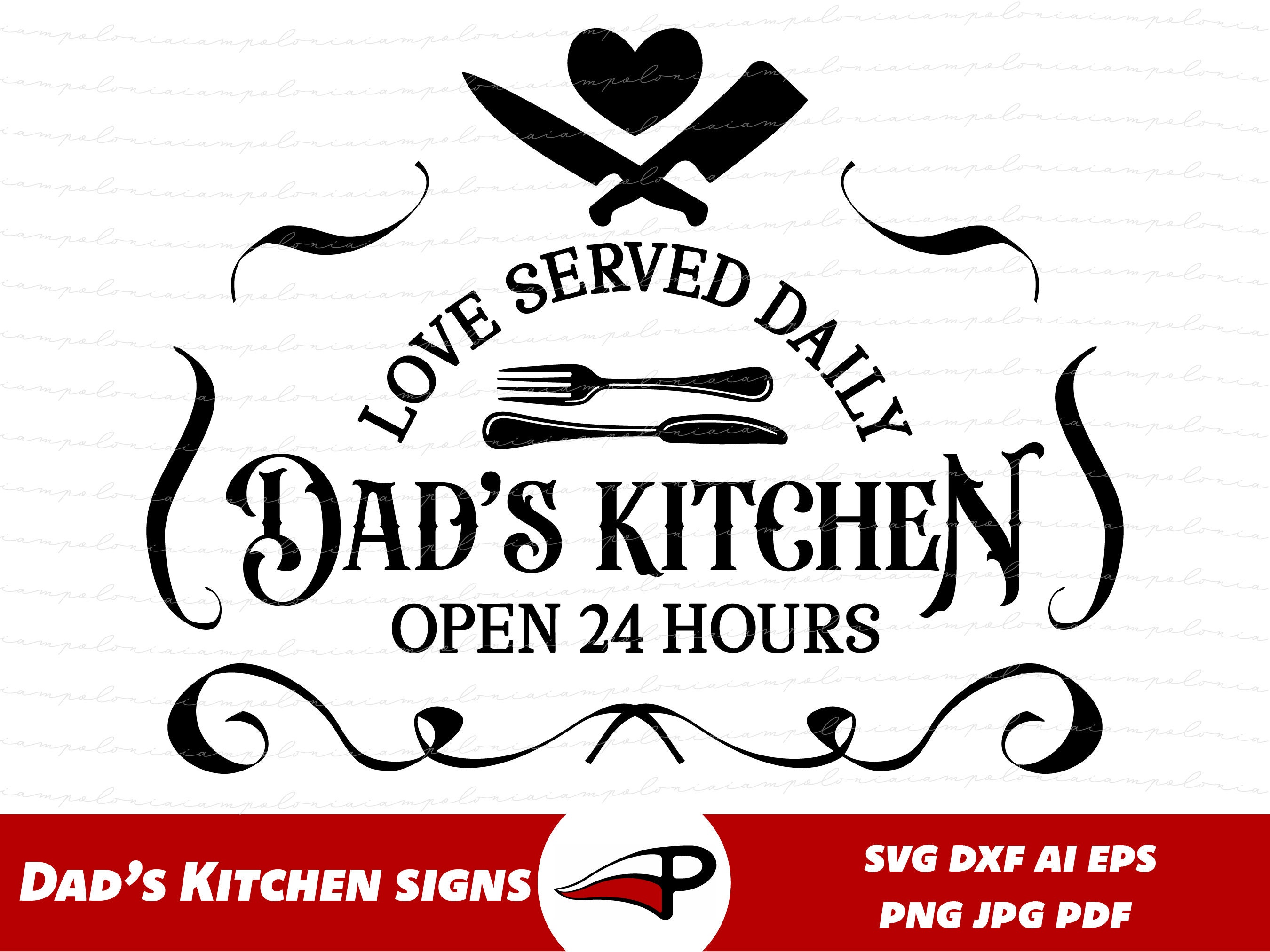 Dad's Kitchen Sign SVG Funny Kitchen Decor Gift for Dad - Etsy