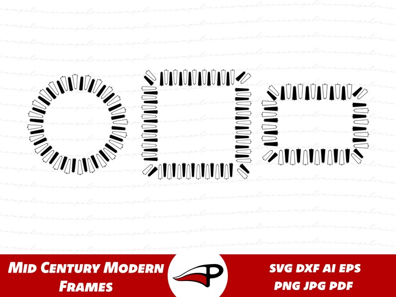 Mid Century Modern Frames SVG Bundle Retro PNG Borders - Etsy