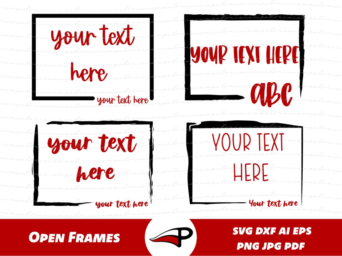 Split Borders SVG Bundle Open Frames PNG Set Outline | Etsy