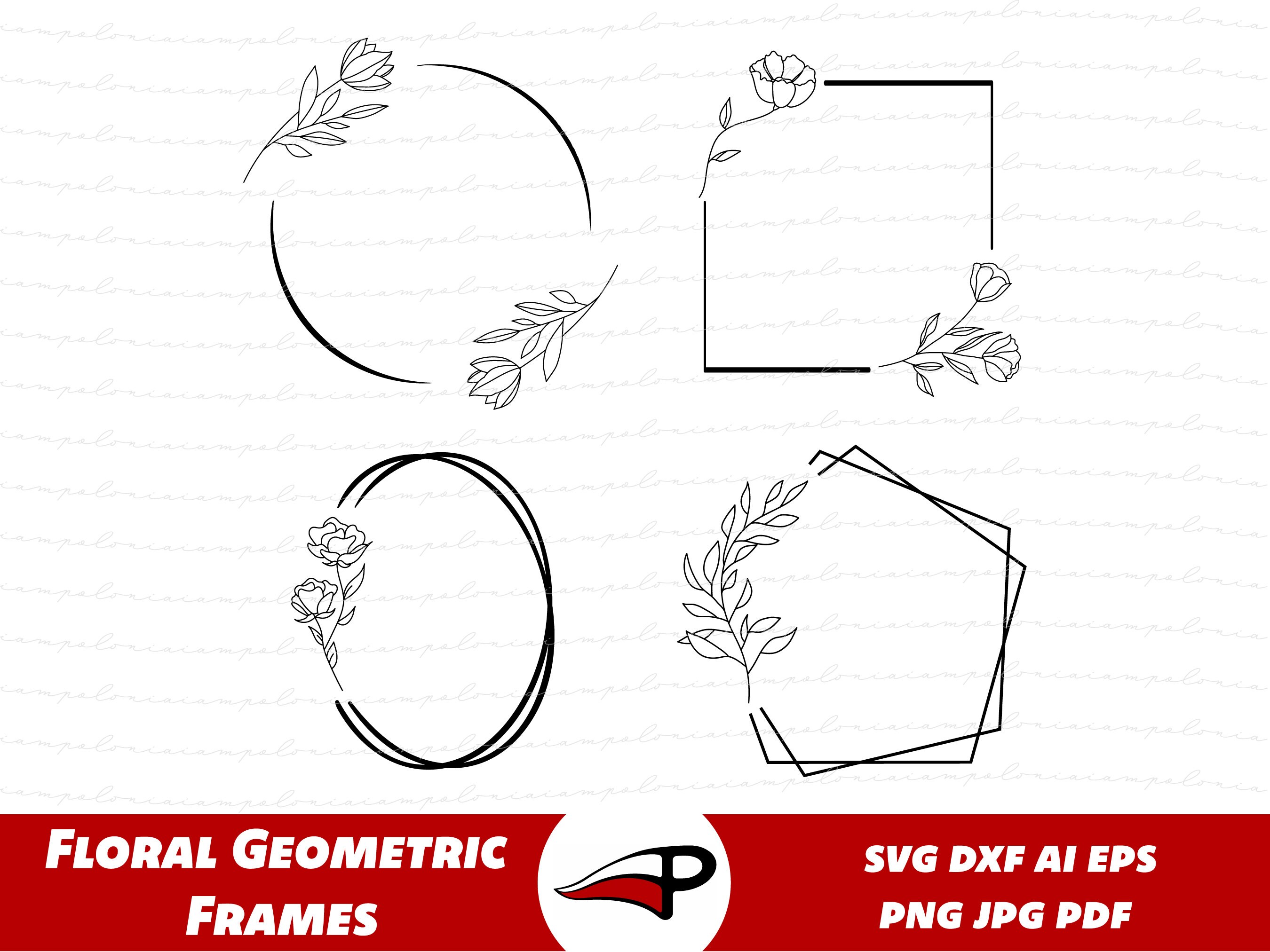 Floral Wedding Frames SVG Bundle Flower Borders for - Etsy