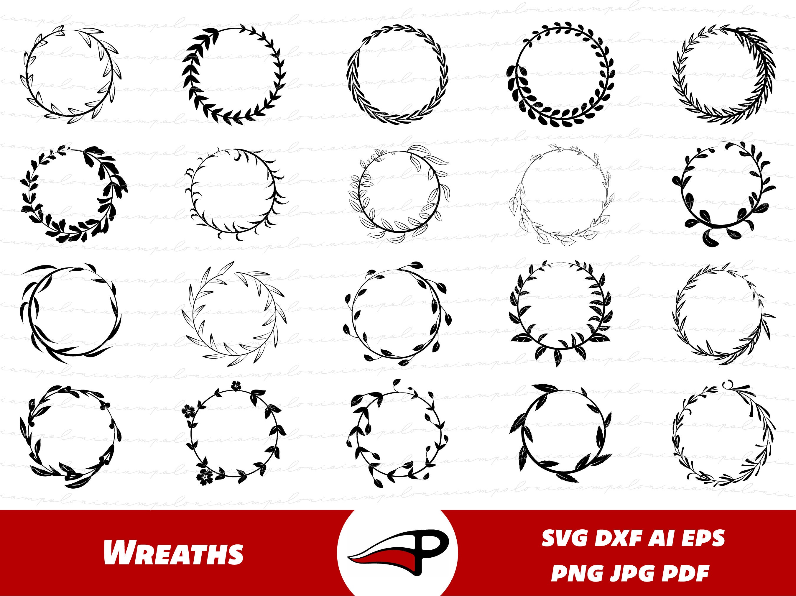 Hand Drawn Wreath Svg Bundle Hand Drawn Wreaths Floral | Etsy