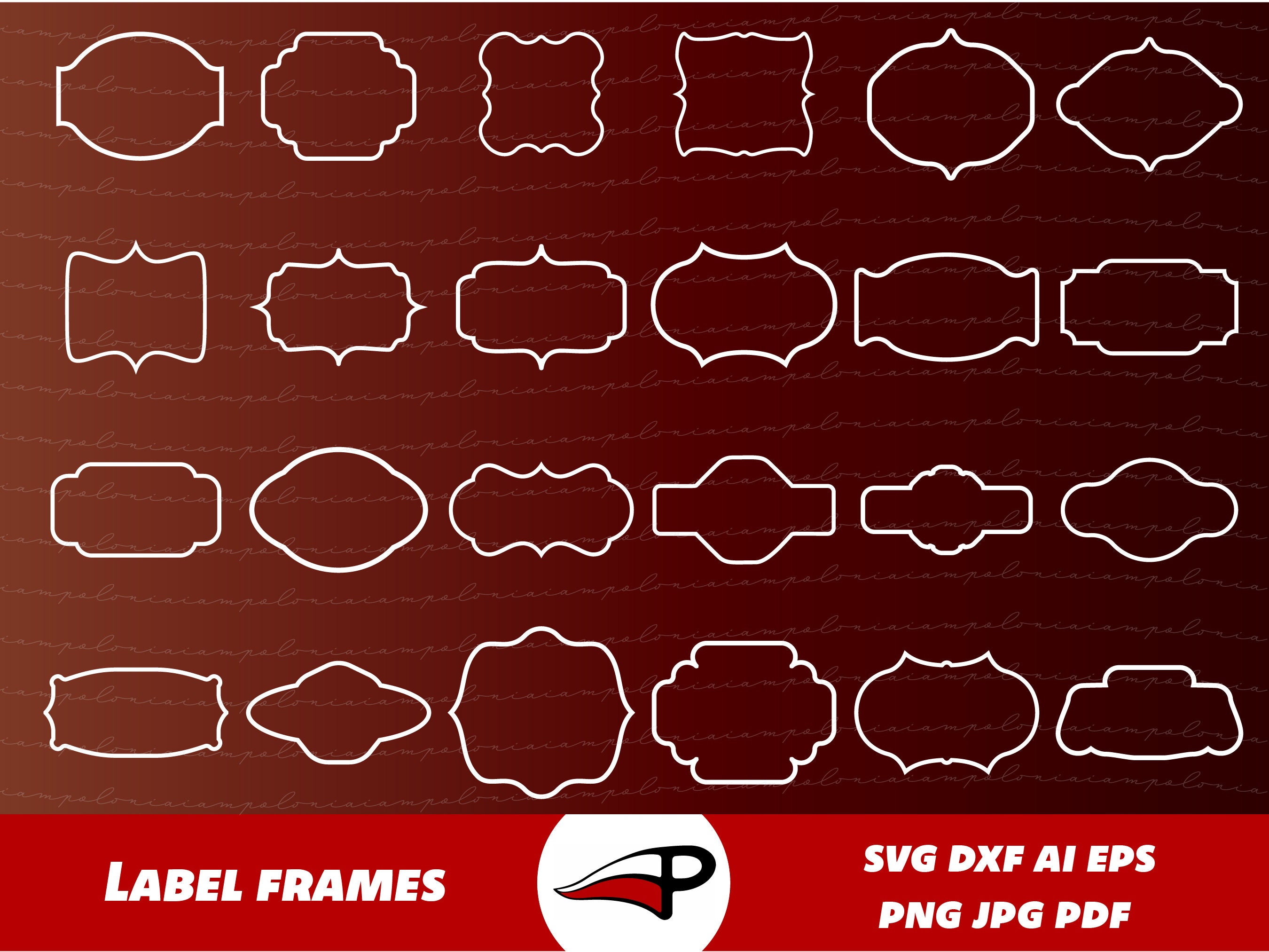Label Frames SVG, Jar Labels PNG, Spice Container Dxf, Vintage Border ...