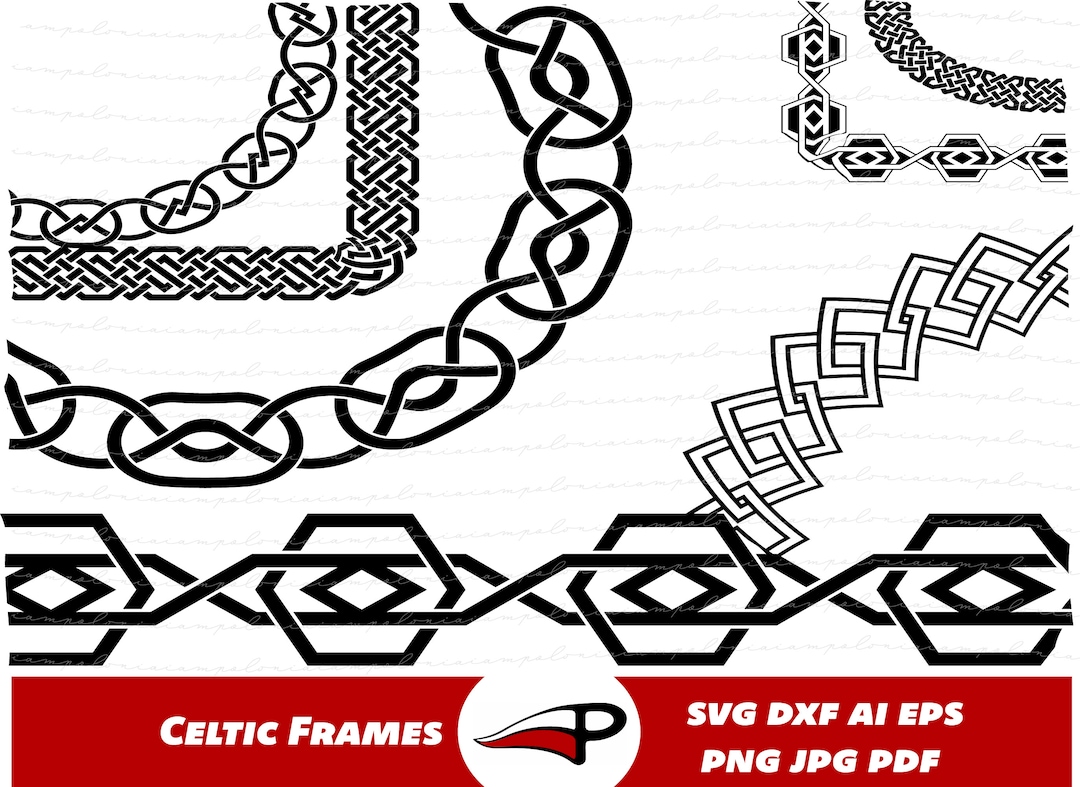 Celtic Knot Frames SVG, Viking Norsk Borders PNG, Celtic Clipart Pack ...