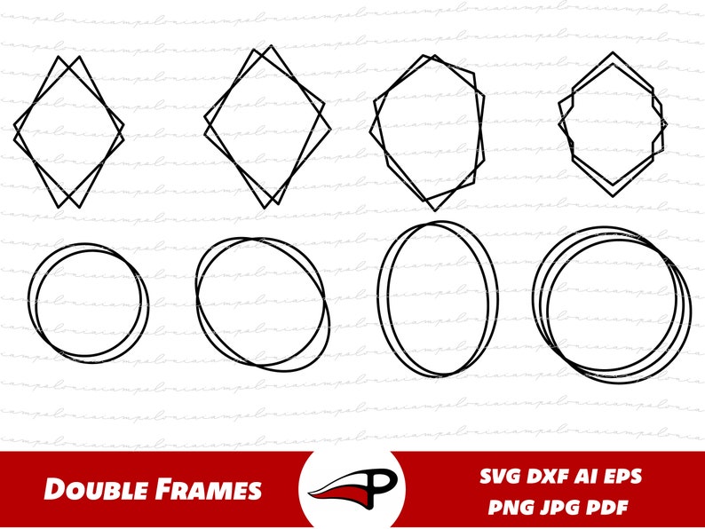 Double Frame SVG Square Double Frames PNG Borders Double - Etsy
