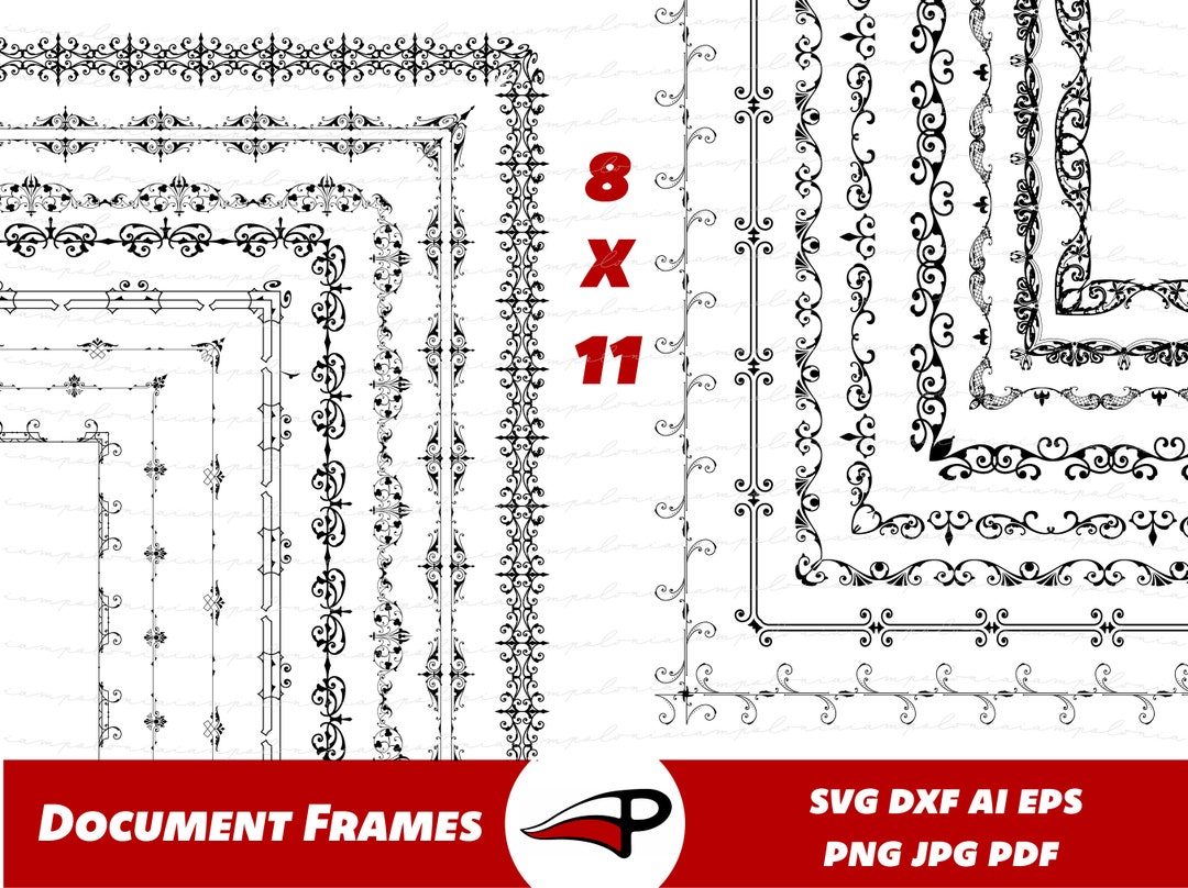 Document Borders PNG, Certificate Frames SVG, Diploma Borders, 8x11 ...