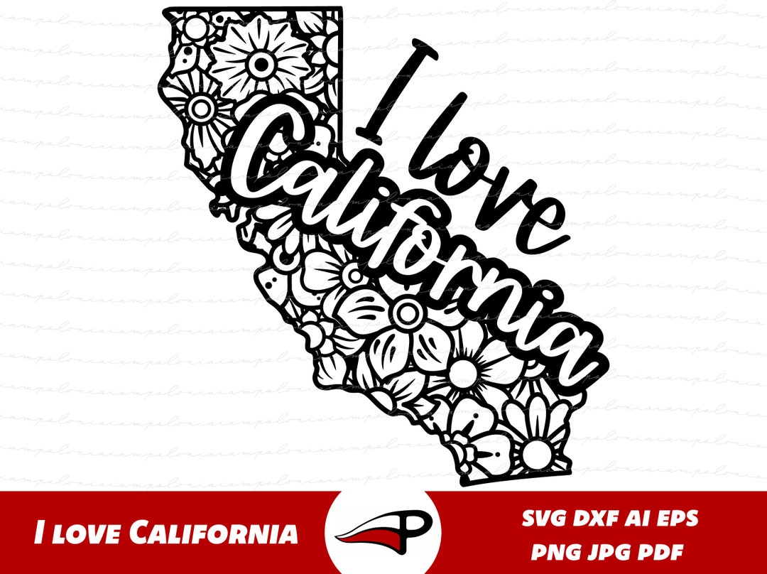 California SVG, I Love California PNG, California Clipart, CA Sticker ...