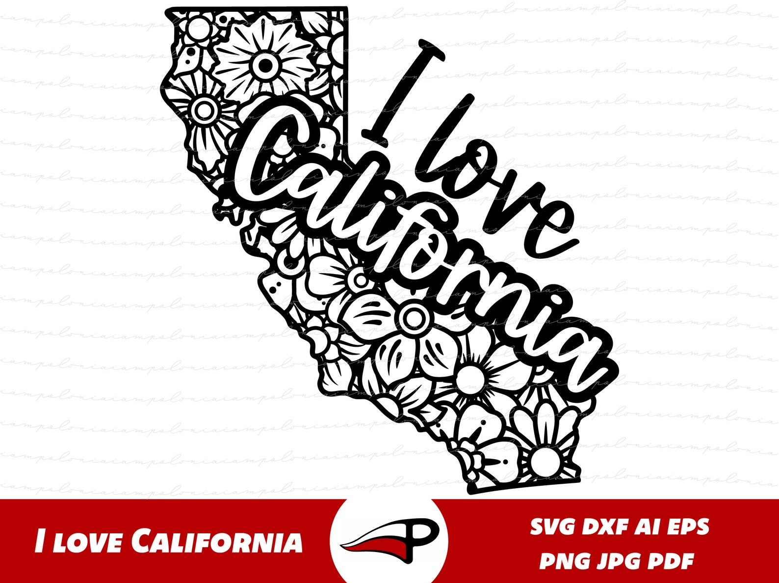 California SVG I Love California PNG California Clipart CA - Etsy