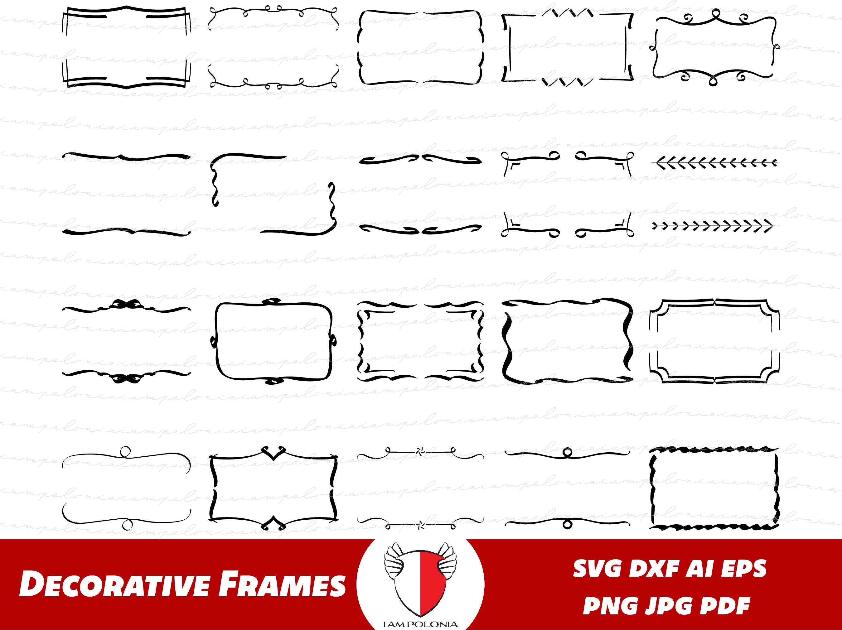 Digital Frames Clipart Hand Drawn Vector Frames Doodle | Etsy