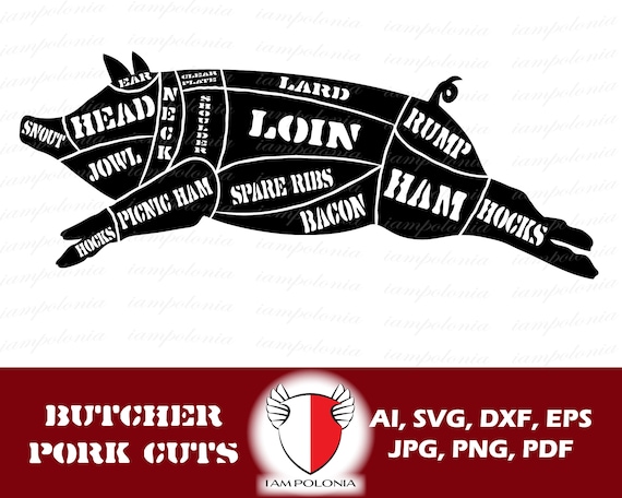 Pork Cuts of Meat Chart Sign SVG Pig SVG Bbq PNG Pig Chart - Etsy