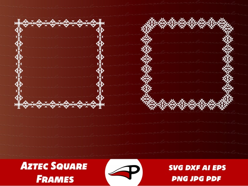 Aztec Inspired Square Pattern SVG, Tribal Rectangle Border PNG, Native ...