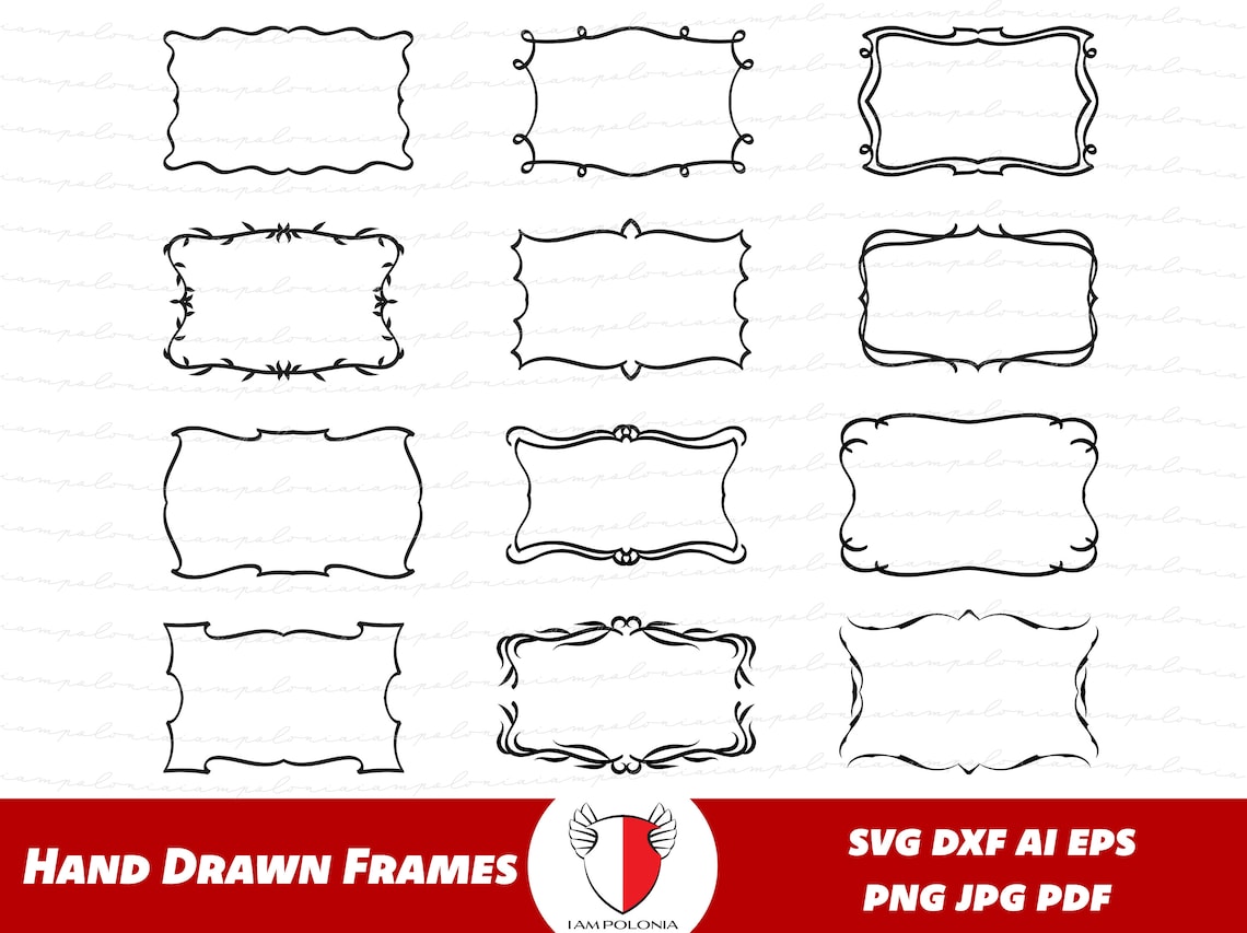 Hand Drawn Frames Svg Borders and Dividers Png Wedding - Etsy