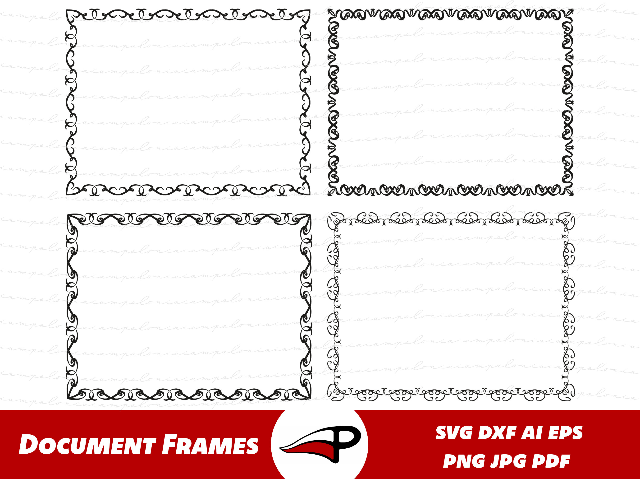 Document Borders PNG Certificate Frames SVG Calligraphic | Etsy