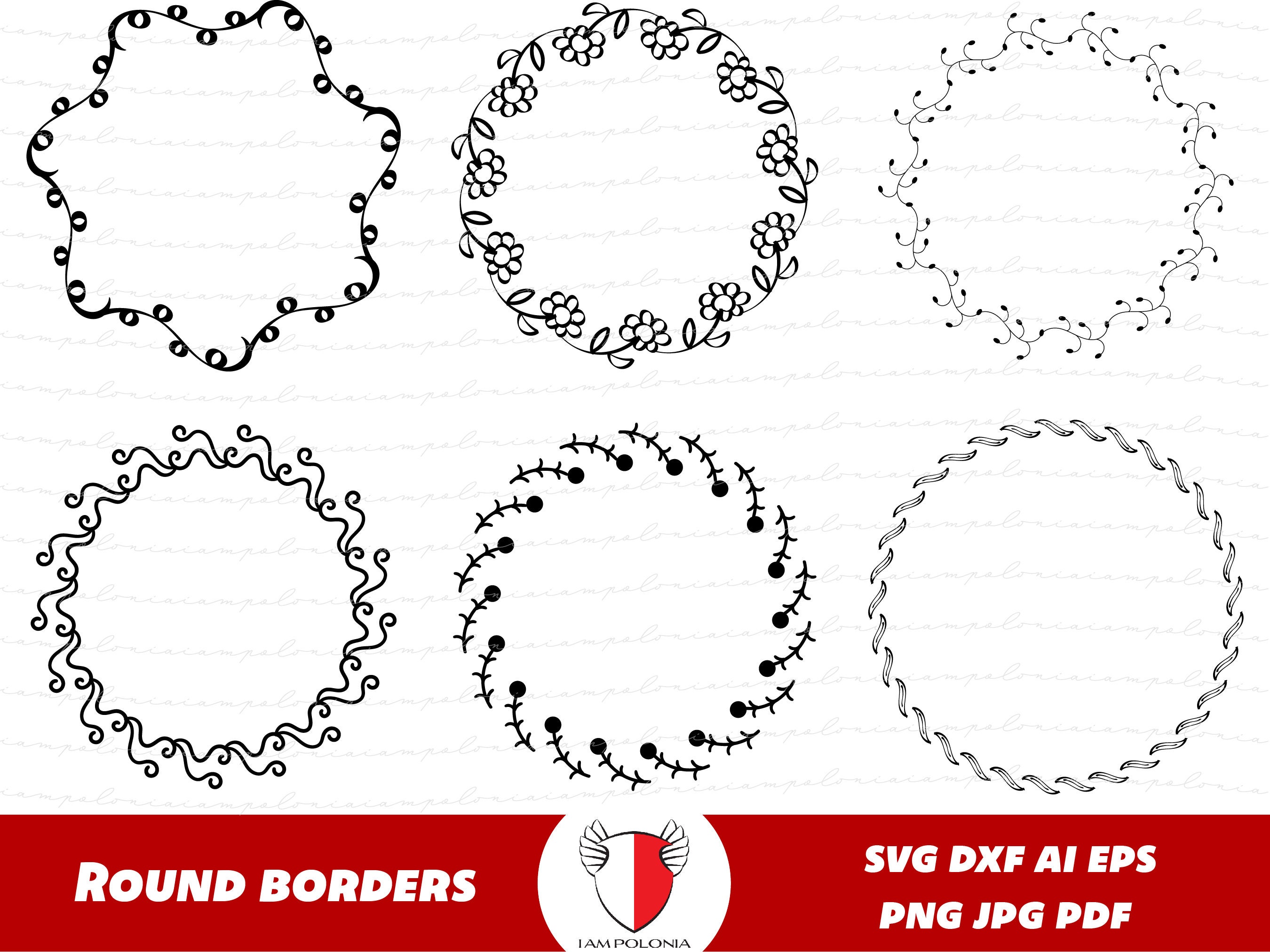 Circle Wreath Svg Bundle, Floral and Geometric Wreath Border, Hand ...