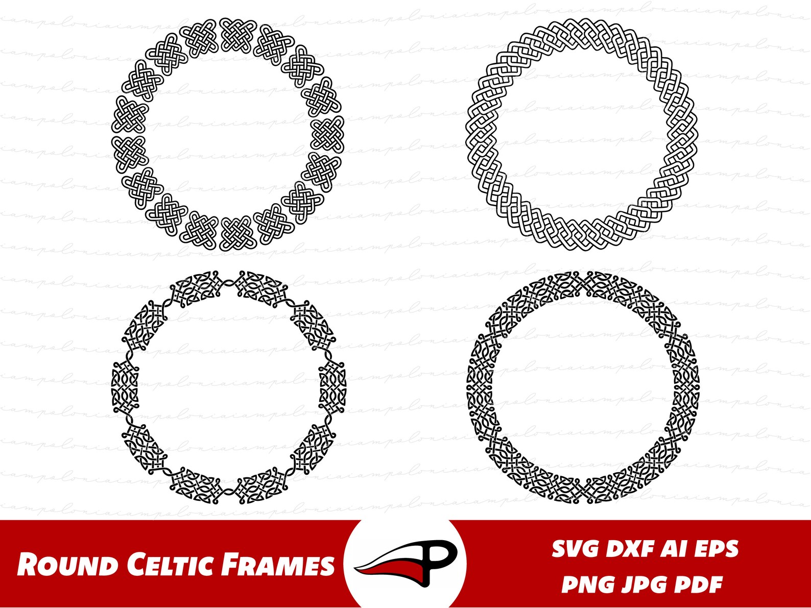 Celtic Knot Round Frames SVG Bundle Viking Norsk Circular | Etsy