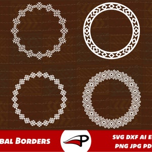 Tribal Circle Border SVG, Aztec Inspired Pattern PNG, Native Border ...