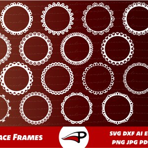 Lace Circle Frame SVG, Round Frame Clipart, Cute Border Svg, Circular ...