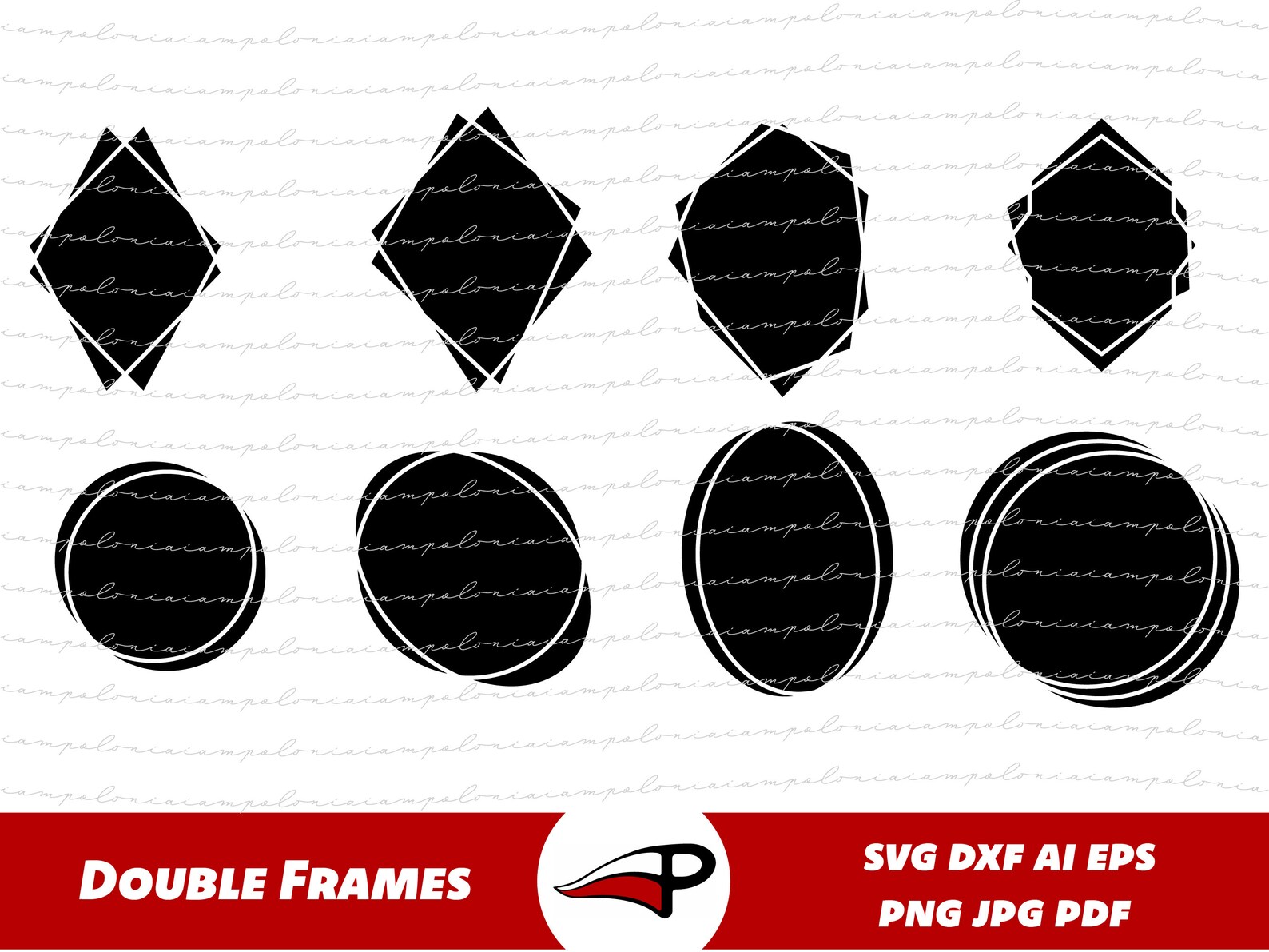 Double Frame SVG Square Double Frames PNG Borders Double - Etsy