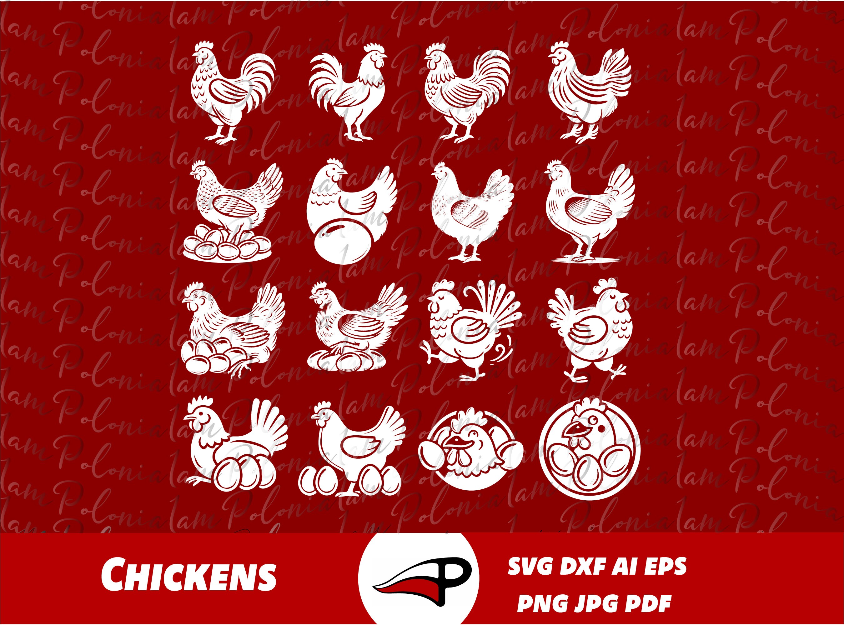 Chicken Bundle: Chickens SVG, Hen PNG, Farm Fresh Eggs DXF, Farmhouse ...