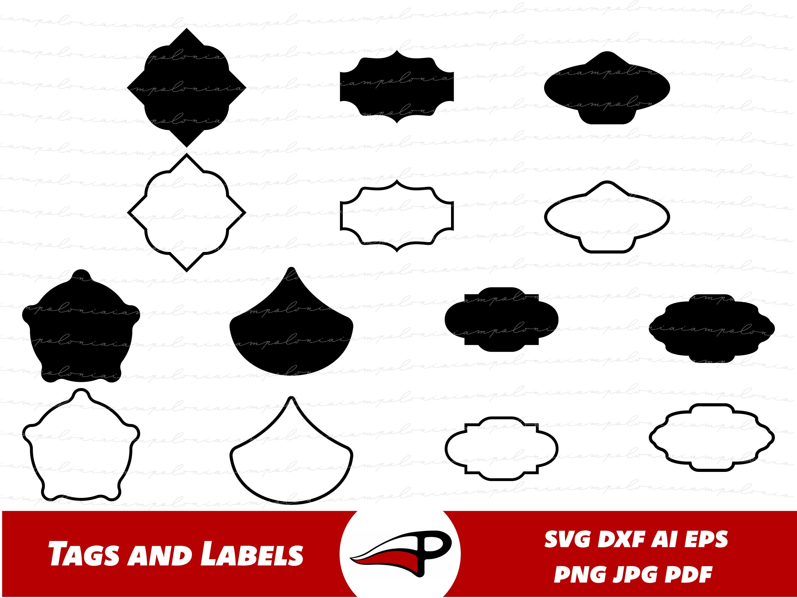 Labels SVG Bundle Tags PNG Set Name Tags Shapes Clipart Tab - Etsy