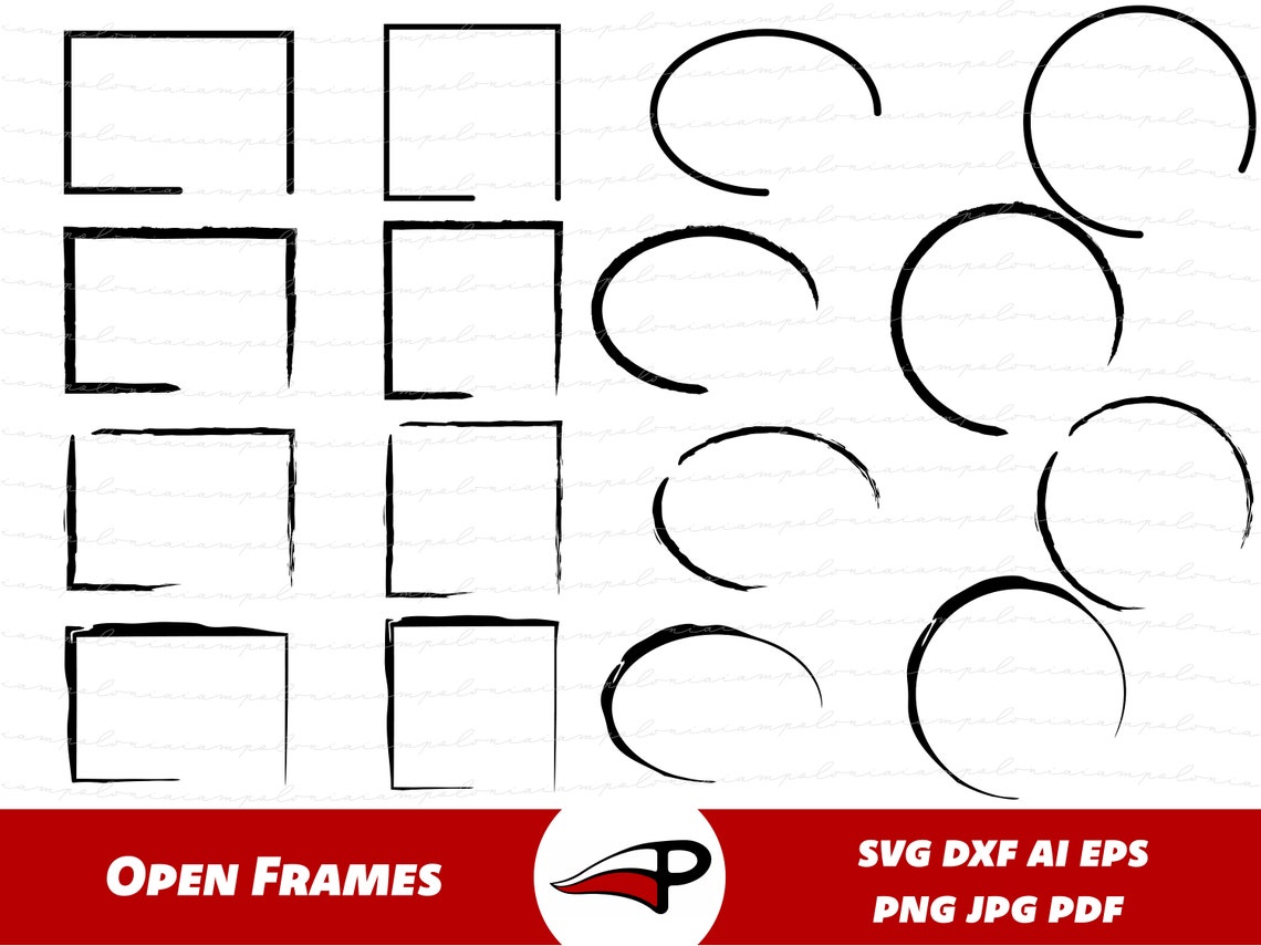 Split Borders SVG Bundle Open Frames PNG Set Outline - Etsy