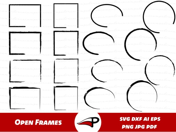 Split Borders SVG Bundle Open Frames PNG Set Outline | Etsy