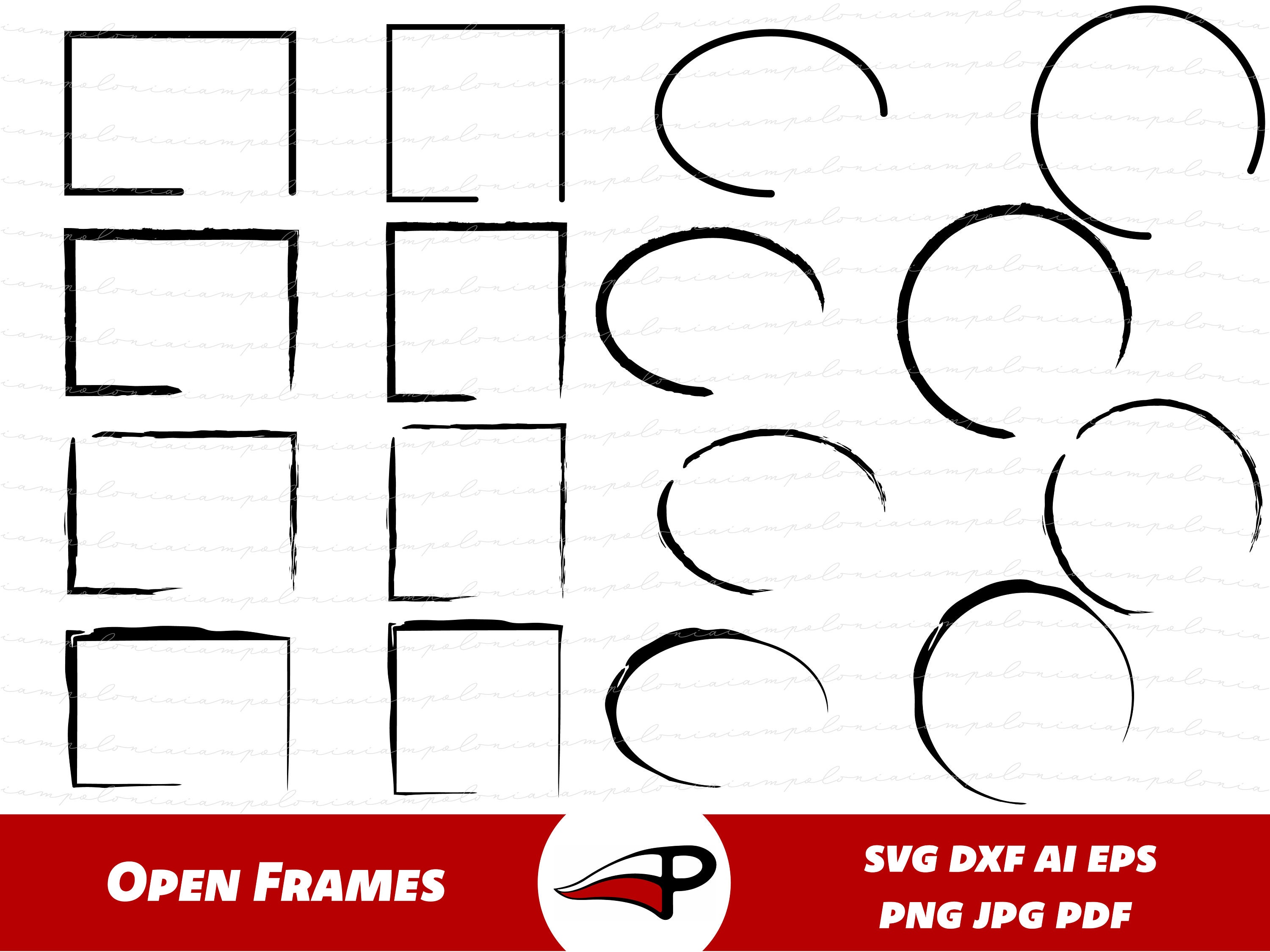 Split Borders SVG Bundle Open Frames PNG Set Outline - Etsy