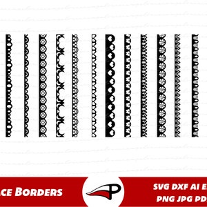 Lace Borders SVG, Flower Frames PNG, Seamless Edge DXF, Laser Cut ...
