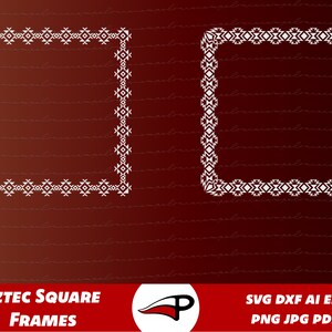 Aztec Inspired Square Pattern SVG, Tribal Rectangle Border PNG, Native ...