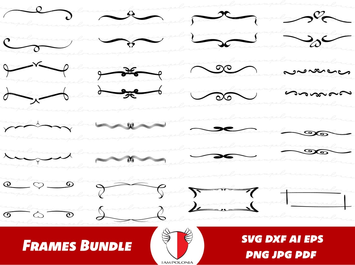 Hand Drawn Digital Borders Frame Svg Dividers Clipart | Etsy