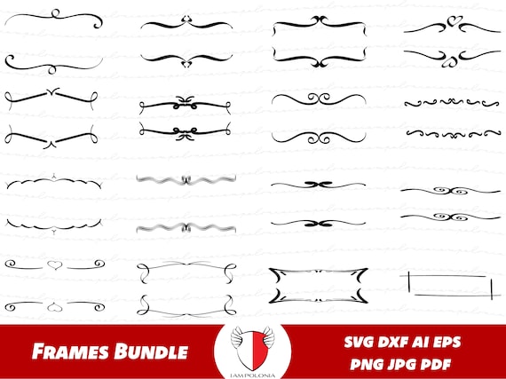 Hand Drawn Digital Borders Frame Svg Dividers Clipart | Etsy