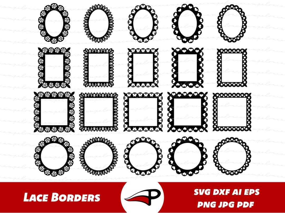 Lace Frames Svg, Photo Frame for Cricut, Picture Border, Frame Laser ...