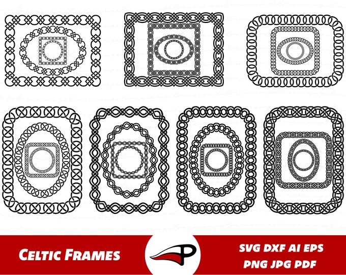Celtic Knot Frames SVG, Viking Norsk Square Borders, Celtic Photo ...