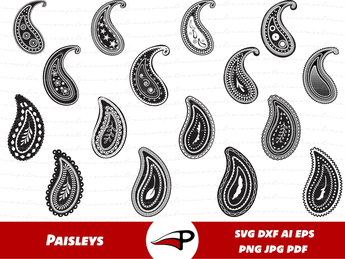 Paisley SVG Bundle Indian Paisley Designs PNG for Cricut - Etsy