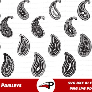 Paisley SVG Bundle, Indian Paisley Designs PNG for Cricut, Paisley to ...