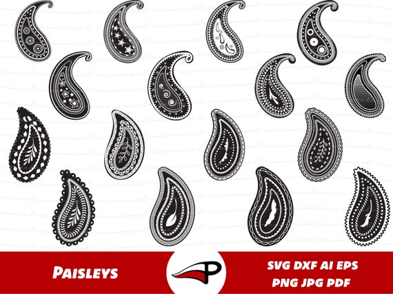 Paisley SVG Bundle Indian Paisley Designs PNG for Cricut | Etsy