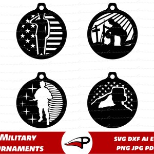 Military Ornaments SVG, Army Baubles PNG, Veteran Christmas Tree SVG ...
