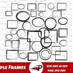 Simple Frames SVG, Plain Borders for Crafts PNG, Easy DIY Frames, Laser ...